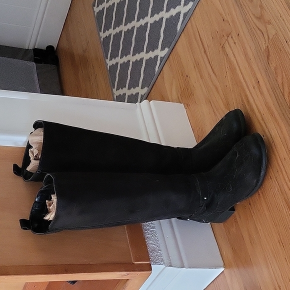 Clarks | Shoes | Clarks Black Suede Knee High Boots | Poshmark